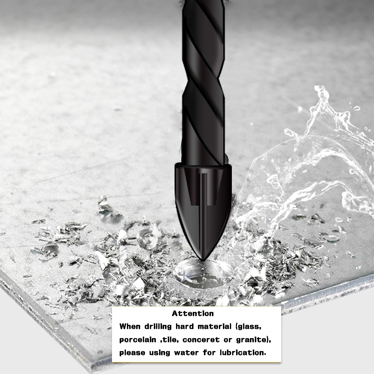 10PC 3/16 inch Black Concrete Drill Bit Set, Mgtgbao 5MM Masonry Drill Bits for Tile,Brick, Plastic and Wood,Tungsten Carbide Tip Best for Wall Mirror and Ceramic Tile on Concrete and Brick Wall
