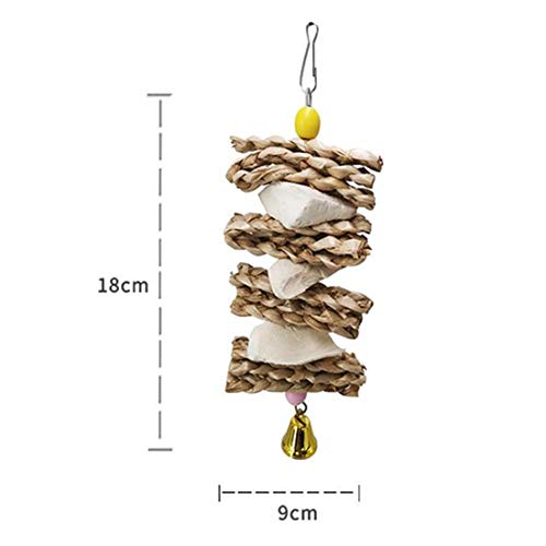 ATB2U 3 Packs Natural Bird Chewing Toys Swing Pet Bird Cage Toy for Parrotlets, Parakeets, Cockatiels and Lovebirds