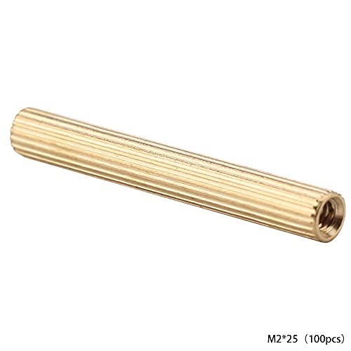 100Pcs Male Hex Brass PCB Motherboard Spacer Standoff, Computer Case M2 Single Head Male Brass Standoff Fastener Accessory for Computer Main Board(M2*25)