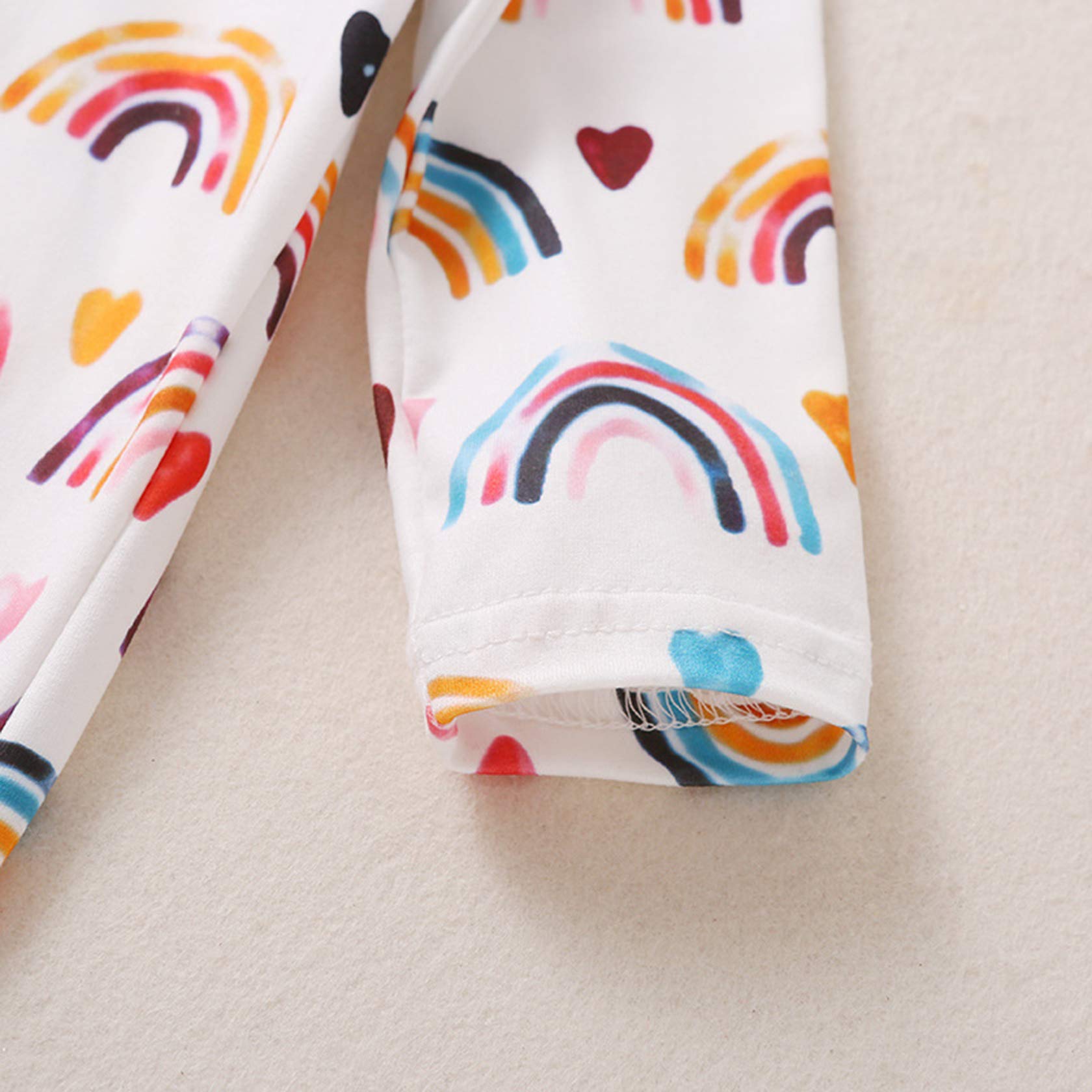 Infant Girl Cotton Sleeper Gown Baby Rainbow Knotted Pajamas Newborn Sleepwear Sleeping Bag with Headband