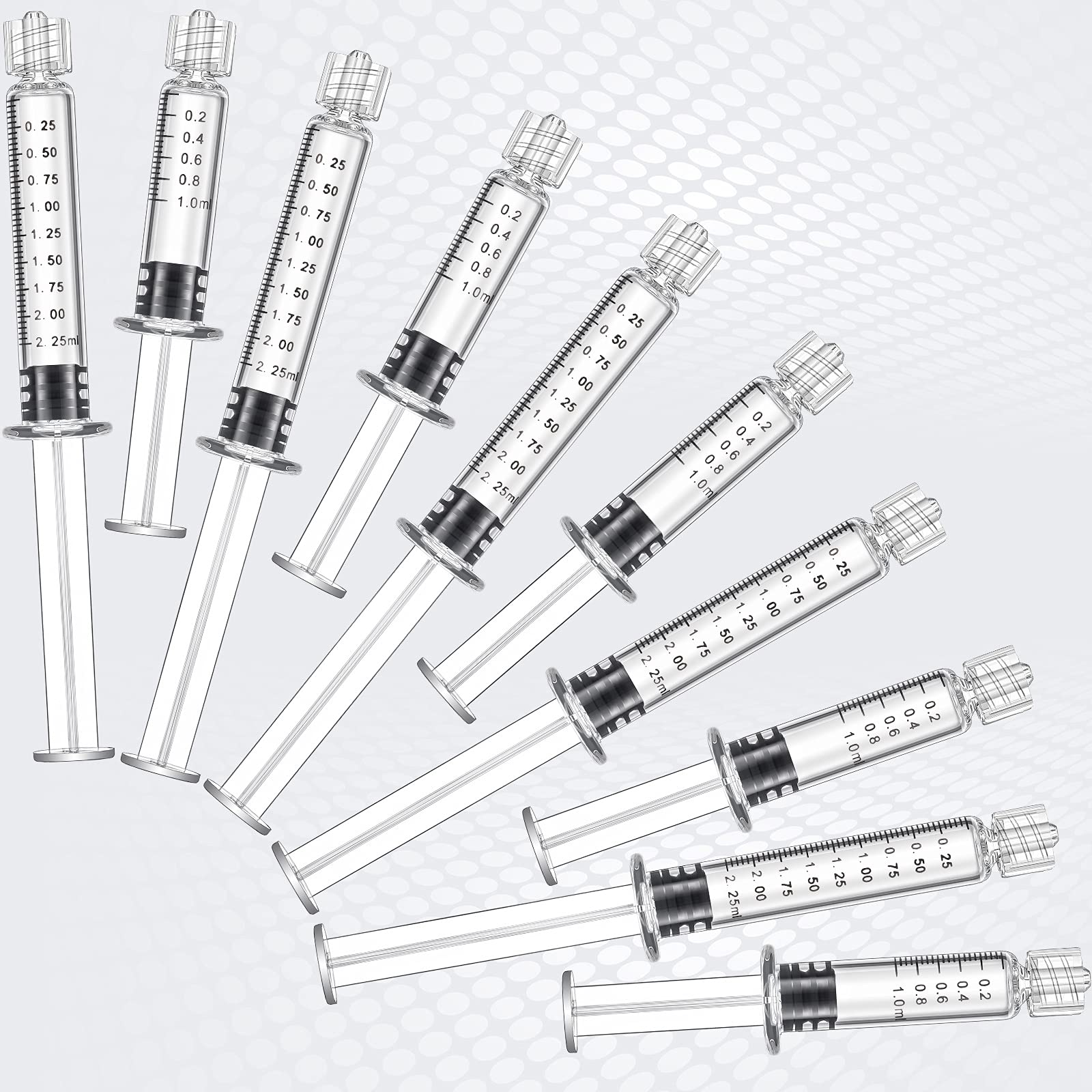 1 ml 2.25 ml Borosilicate Glass Syringe Anti Leak Heat Resistant Accurate Measuring Syringe for Oils Feeding Glue