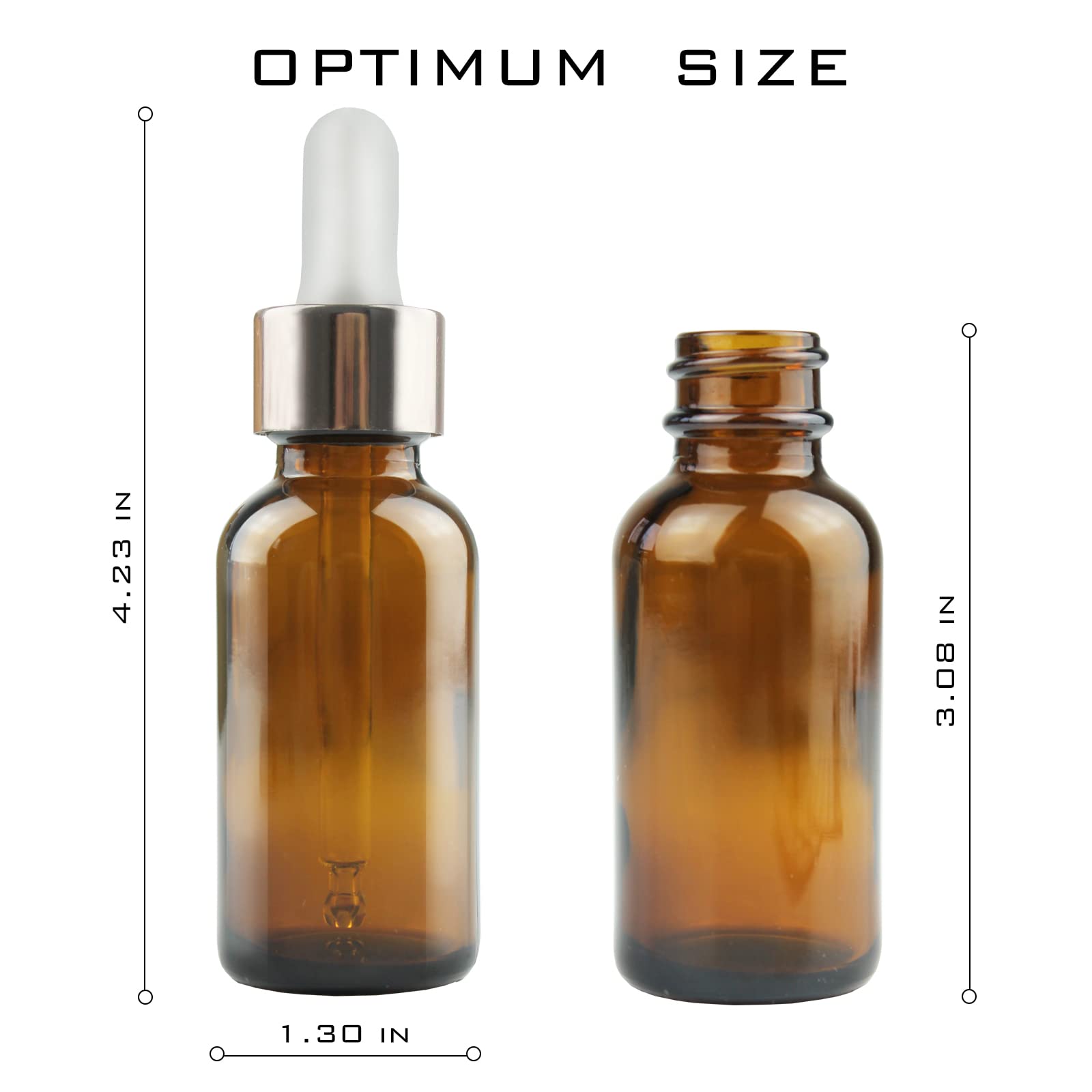 1 Oz Glass Dropper Bottles,24 pack Amber Glass Bottles with Eye Droppers,30ml Tincture Bottles, Leak Proof Travel Bottles for Liquids