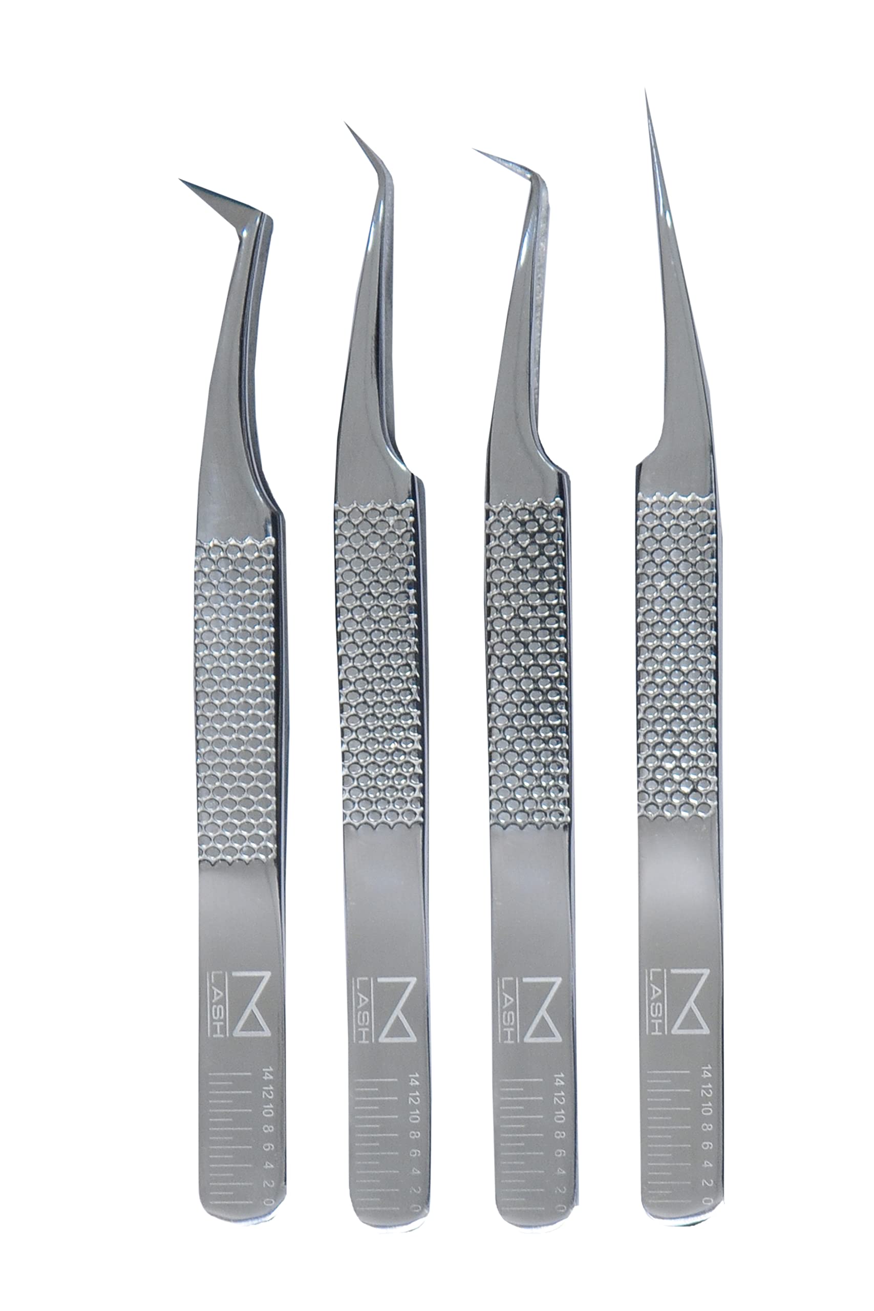 M LASH V4 - Stainless Steel Precision Eyelash Tweezers - Professional Grade Lash Applicator Tool for Meticulous Eyelash Extensions (Silver)