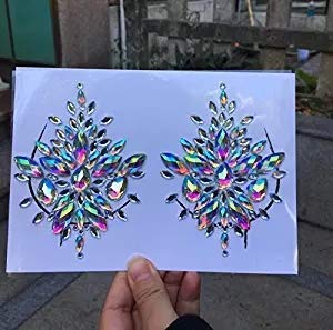 1 Set Temporary Tattoos Stickers Face body Jewels face Gems breast jewels sticker for women