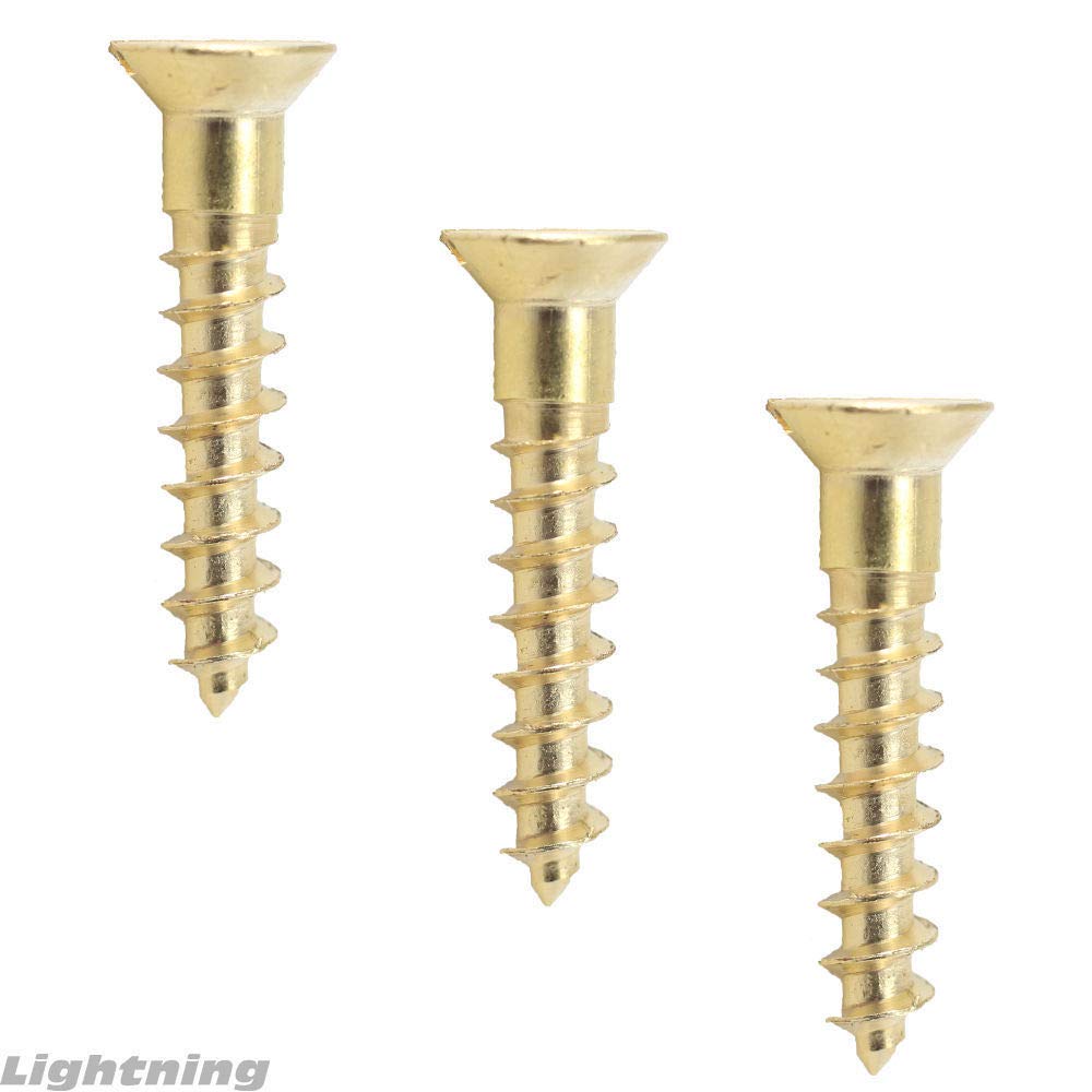 #0 x 3/8 Solid Brass Flat Head Slotted Wood Screw Qty 100