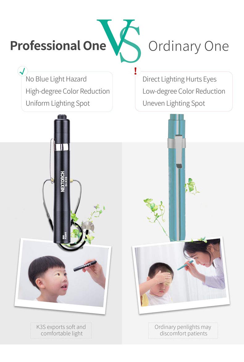 Medical LED Pen Light with Pupil Gauge for Doctor Stethoscope Healthcare Nursing School Students Light with AAA Battery (Yellow)