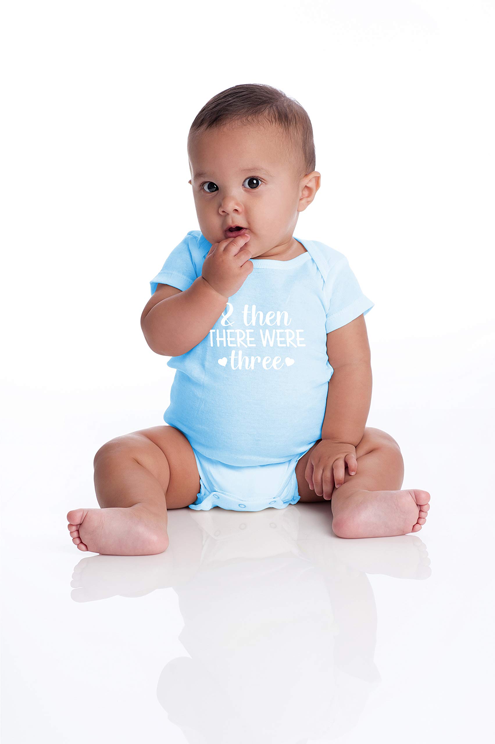 & Then There Were Three - Funny Baby Essentials Bodysuit - Baby Boy Clothes Newborn Girl Outfits (6 Months, Light Blue)