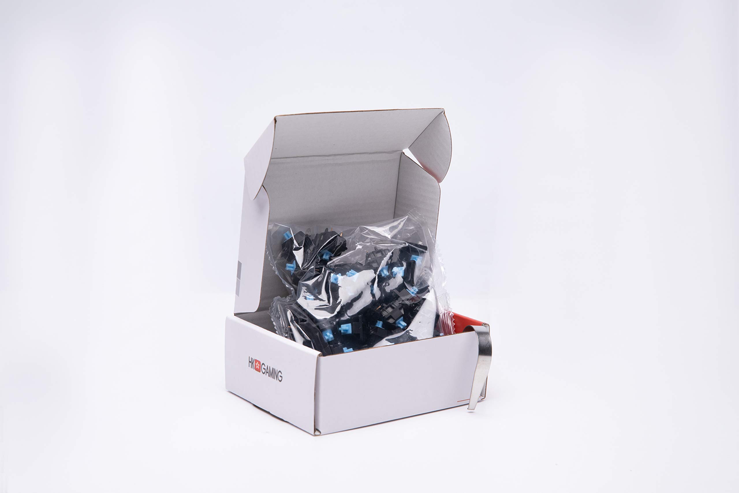 HK Gaming MS-1 Mechanical Key Switches for Mechanical Gaming Keyboards | PCB Mounted | Pre Lubed | 62cN ; Linear (Pro Sky Blue, 65 Pcs)