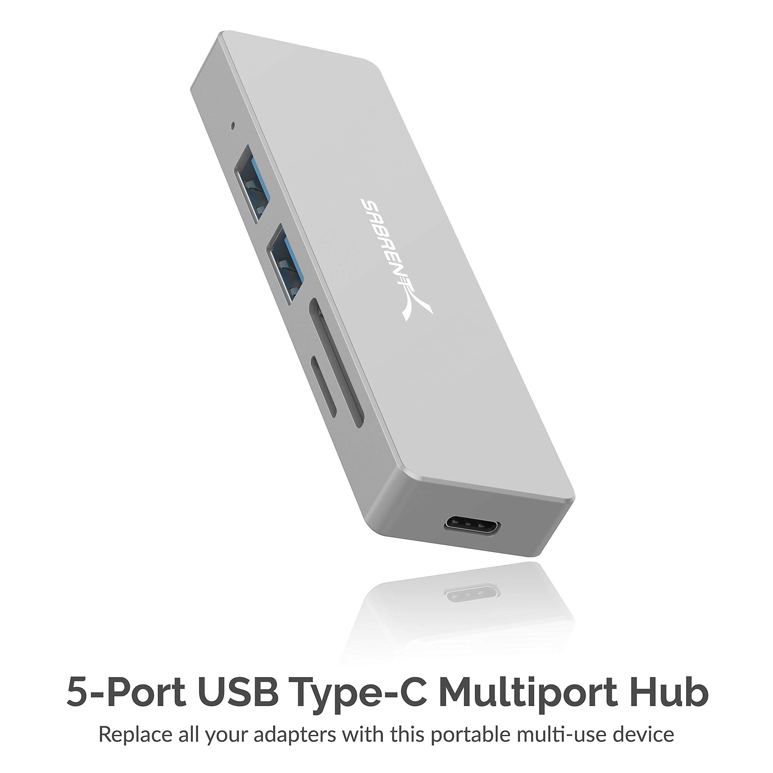 Sabrent 5 in 1 USB C Multi-Port HUB + USB Type-C External Stereo Sound Adapter