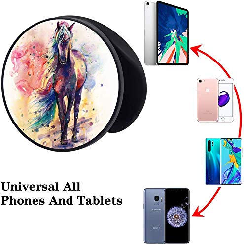 4 Pack Foldable Expanding Cell Phone Finger Stand Holder Compatible with All Smartphones and Tablets Watercolor Yellow Brown Field Horse