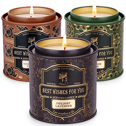 3 Pack Scented Candles Gifts Set for Women, Christmas Candles for Home Scented Soy Jar Candles for Mom with Strongly Fragrance for Aromatherapy Candle