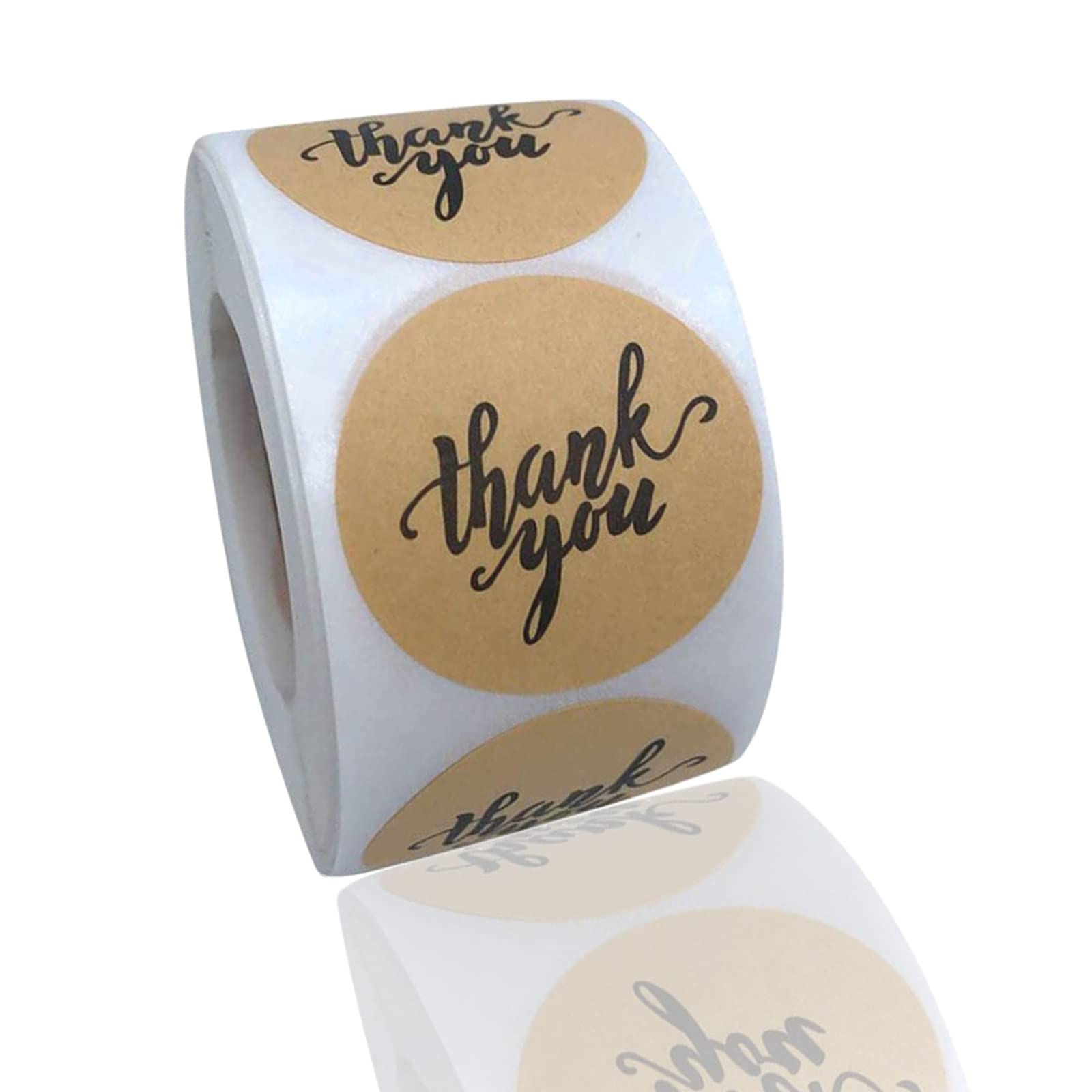 1.5 Inch Kraft Thank You Stickers 500 Pcs Sealing Thank You Stickers for Christmas Gifts, Weddings, Giveaways, Bridal Showers, Party and Small Business (1.5 Inch, Brown)