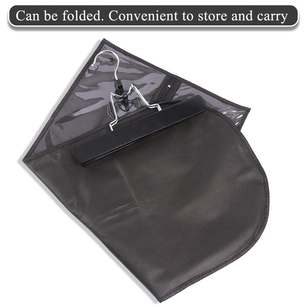 10 Pack Hair Extension Storage Bag Hair Extension Hanger Strong Holder Dust-proof Portable Suit with Transparent Zip Up Closure- Lightweight, Waterproof and Portable (Black)