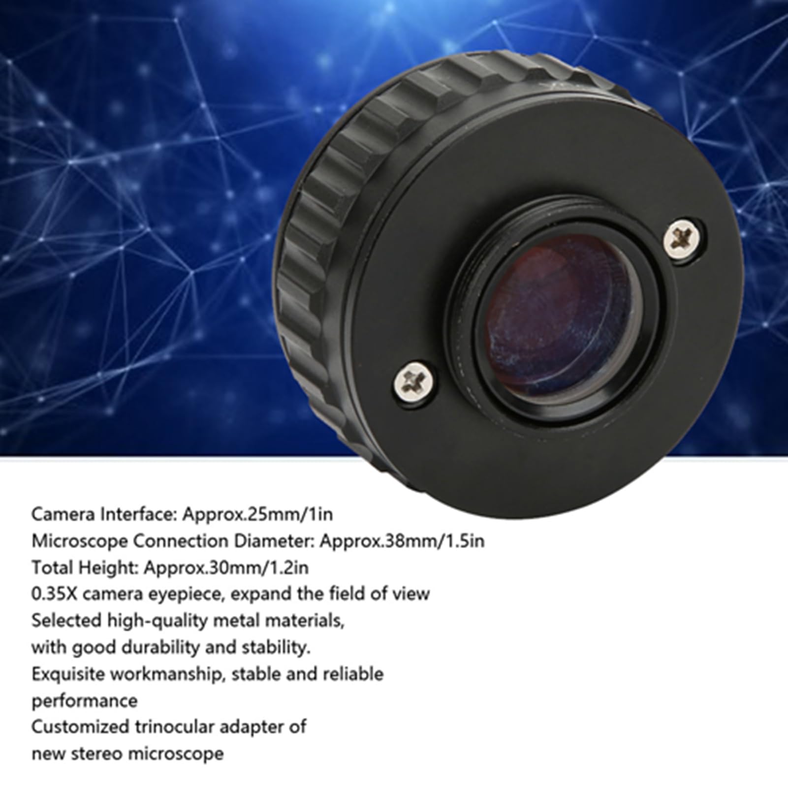 0.35X Microscope Adapter,CTV Microscope Lens Camera Interface Adapters,Mount Lens Adapter Microscope Accessory,for Trinocular Stereo Microscope