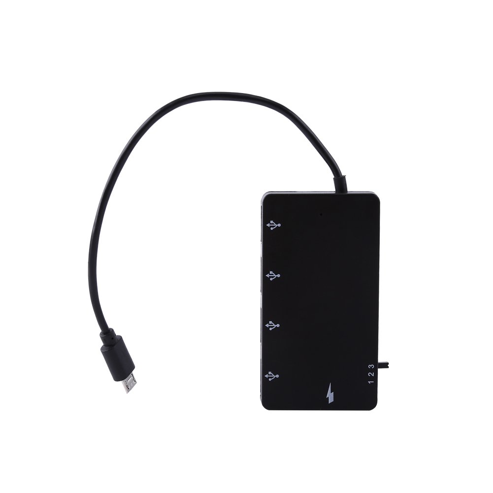 01 4 Port OTG Cable Adapter, 4 Port Micro USB Hub USB2.0 OTG Extension Adapter Charging Cable for Smartphone and Tablet Cable Converter 4 Port USB 2.0 Data Hub