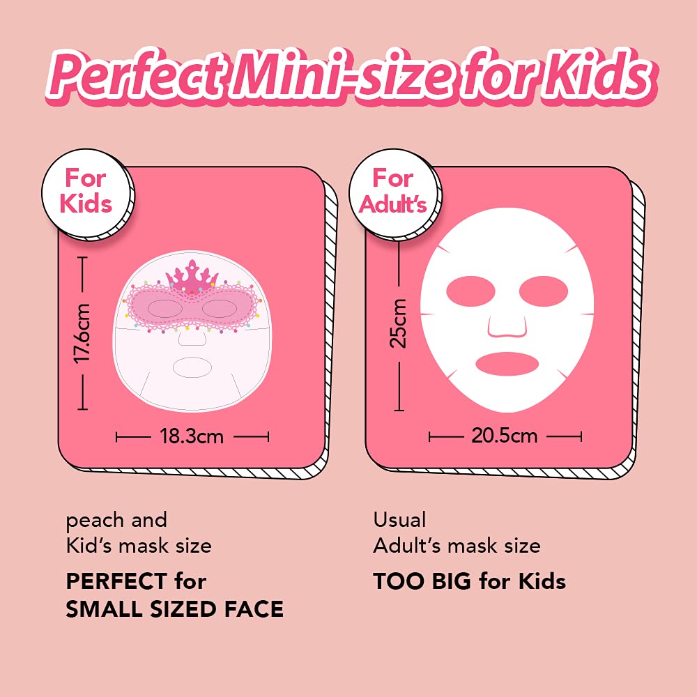 [ peach and ] Ballerina Face Mask Sheet for Kids, Children | Facial Mask made with 100% Cotton (5pcs)