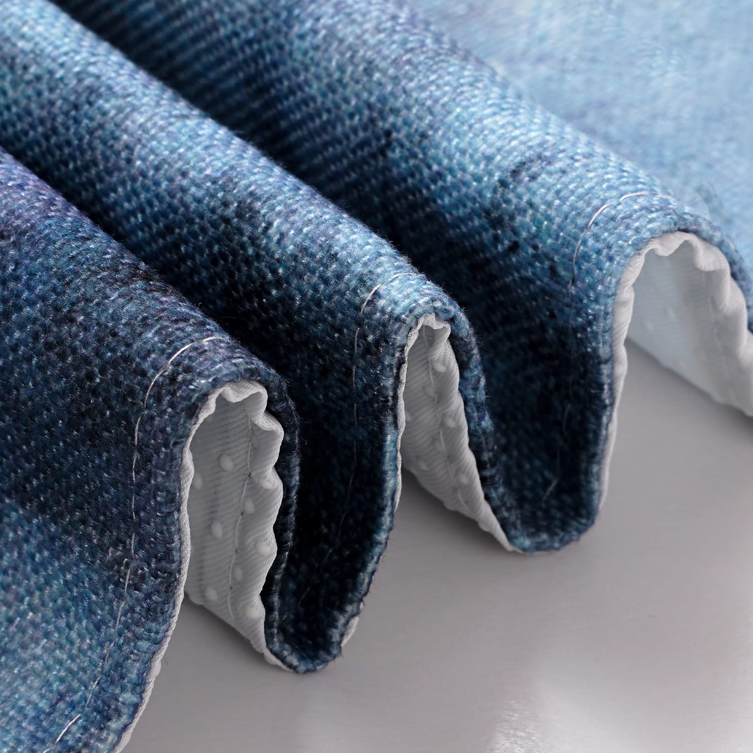 Blue and Grey Placemats Set of 4 Modern Abstract Art Placemats Heat Resistant Non-Slip Artwork Dining Placemats Washable Table Mats for Home Kitchen (Blue and Grey, 18"X12")