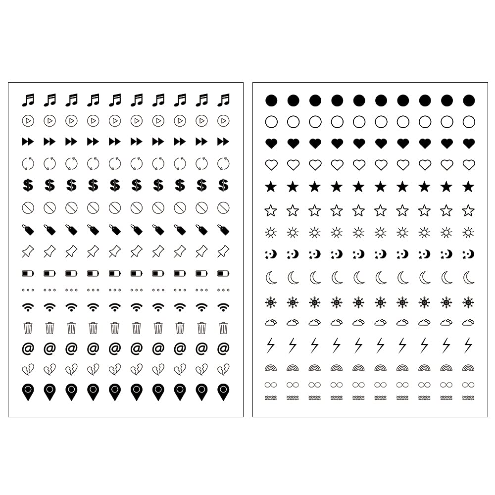 Everjoy Realistic Tiny Mini Fake Temporary Finger Tattoo Stickers - Simple, Small Black Icon Design Tattoos