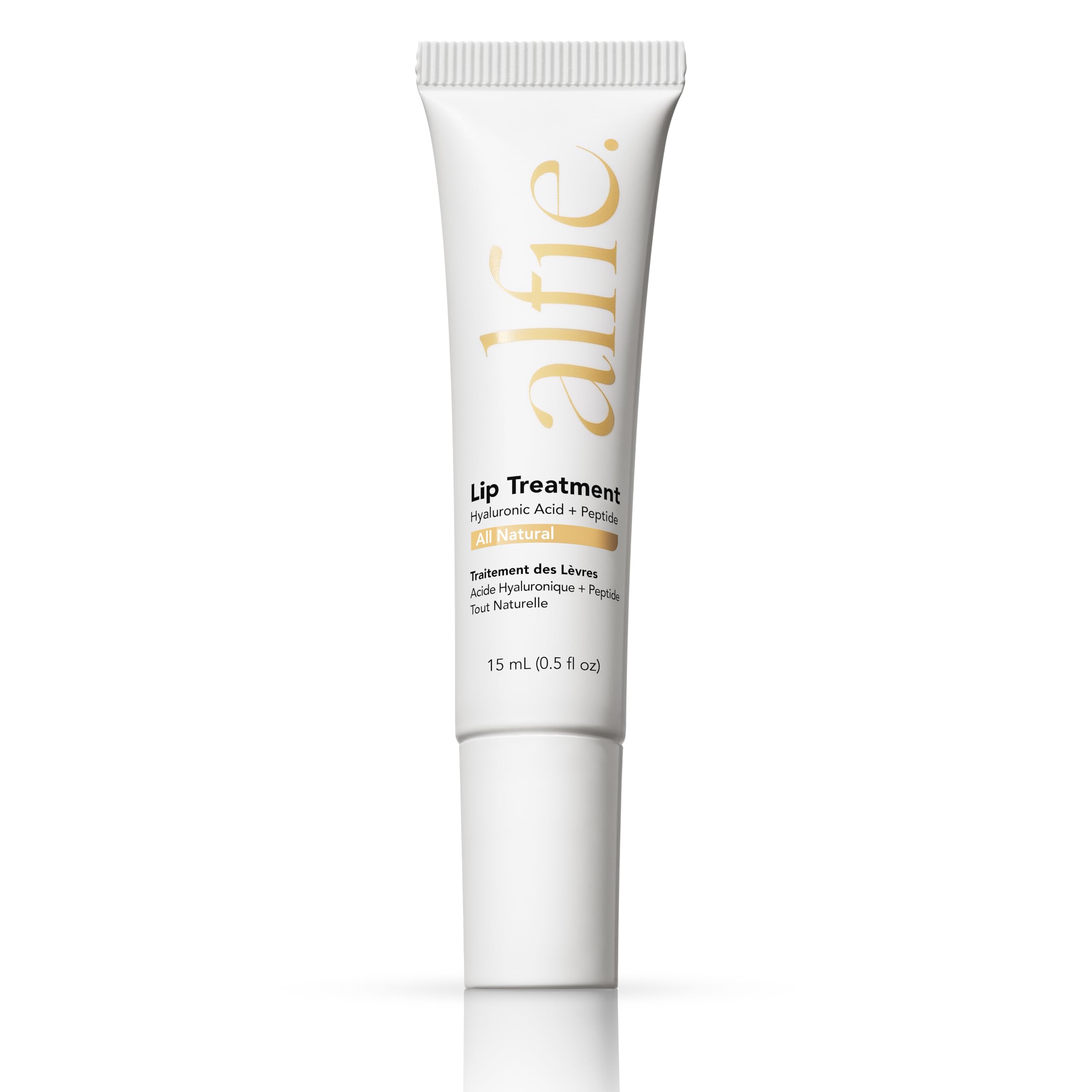 Alfie Hyaluronic Acid Lip Booster -Natural Flavor -15ml/0.5 Fl. Oz -Peptide Lip Treatment -Lip Plumper and Filler -Lip Serum and Moisturizer -Lip Volume Hydrating Treatment -Vegan Friendly, Non-Toxic