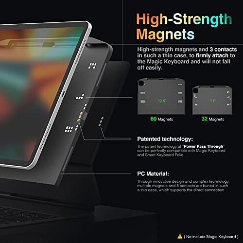 SWITCHEASY CoverBuddy [2022 Upgrade] Magnetic Case for 2018-2022 iPad Pro 11" (1st-4th Gen) - Compatible with Magic Keyboard, Ultra Slim iPad Case, Keyboard Not Included (Black)
