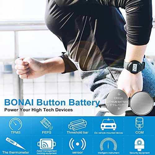 BONAI CR2025 3v Lithium Battery Coin Cell Batteries-30 Count, Premium Button Battery Long Lasting for Keyfob Key, Remotes Control, Watches (5-Year Shelf Life)