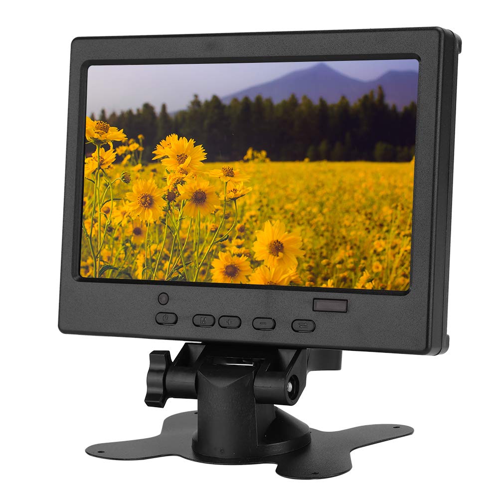 Goshyda 7'' Portable Full HD Display,1080P Multi Function Monitor with LED Backlight and Stand and Three Input Methods(US Plug)