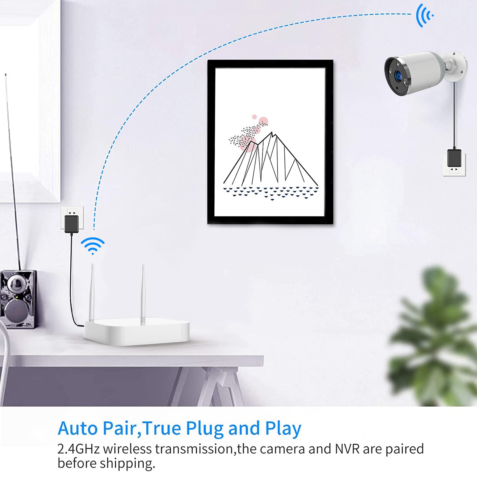【8CH Expandable】Wifi Security Camera System,Sdeter Outdoor 8 Channel 1080P Home Video Wireless NVR Kit with 1TB HDD,4pcs Indoor Outdoor Surveillance IP Cameras Set,Easy Remote View,Plug Play,Free APP
