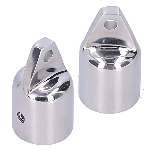 Universal Top Cap External Eye End Accessories 316 Stainless Steel Bimini for 1in OD Round Tube (Pack of 2) for Top Caps Tube Canopy Hardware Eye End Cap Top Cap Fitting Boat Slide Cap Top Eye End Sta