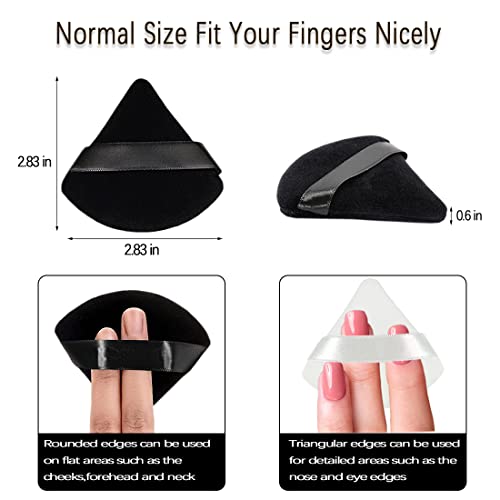 12 Pieces Triangle Powder Puff Soft Makeup Puff for Face Loose Powder Cosmetic Foundation Sponge Wet Dry Makeup Tool Black/White