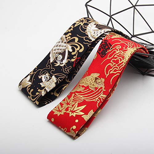 Ancient Japanese Antiquity Element Tow Strap,Car Modification Sports Trailer Belt with Combination of Koi Traction Rope Trailer Hook Fit for Decorative Trailer Belt(Black)