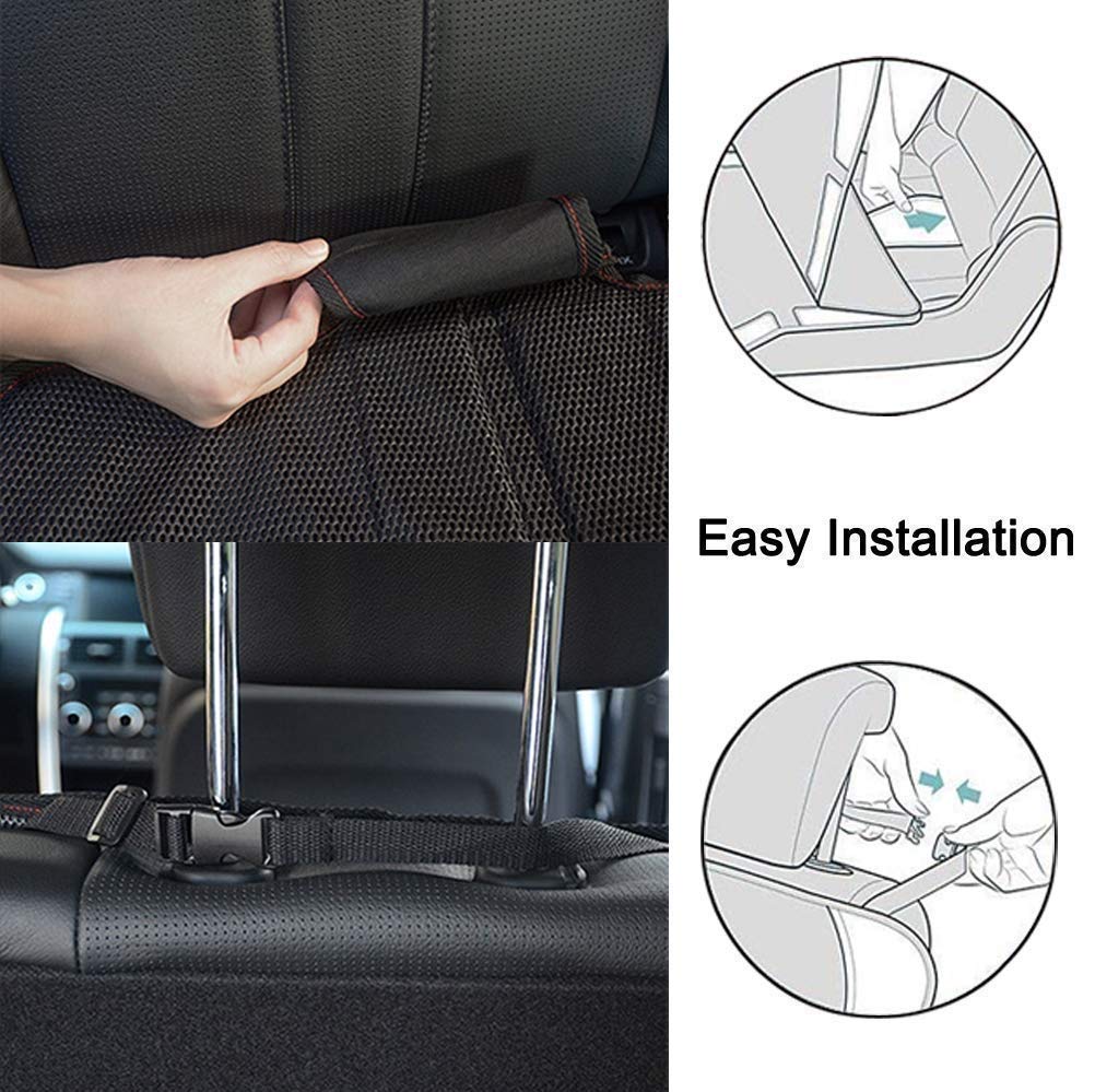 RAIFUJOIE Car Seat Protector for Kids 2 Pack with Non-Slip Function and Seat Side Wings Made of Anti-Stain and Water Proof Durable Oxford and PVC Material Suitable for Most Vehicles