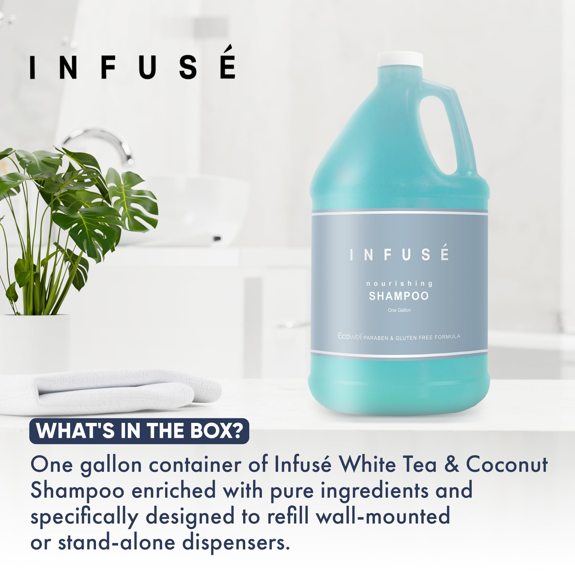 1-Shoppe All-in-Kit | H2O Tropical Infuse Hotel Shampoo | 1 Gallon | for Hospitality & Vacation Rentals to Refill Dispensers | (Single Gallon)