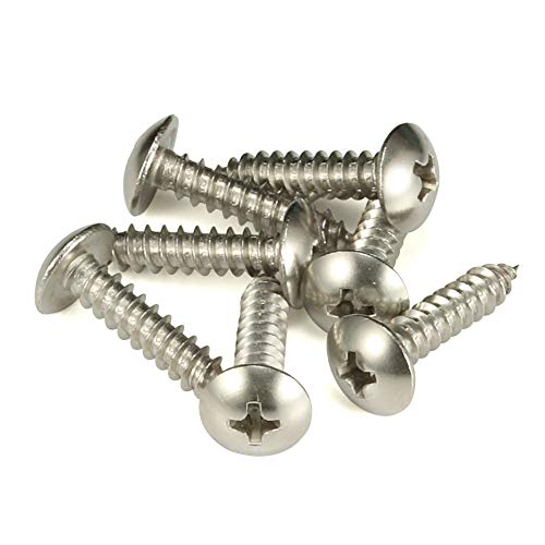 #14 x 1" Truss Head Self Tapping Wood Screws Sheet Metal Screws, 304 Stainless Steel 18-8, 25 PCS