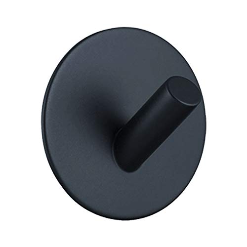 4 Pack Adhesive Hooks Metal Heavy Duty Wall Mounted 3M Sticky Hook for Hanging Coat, Scarf, Bag, Towel, Keys for Home, Bedroom, Entryway NO Damage Wall Hangers Round Matte Black