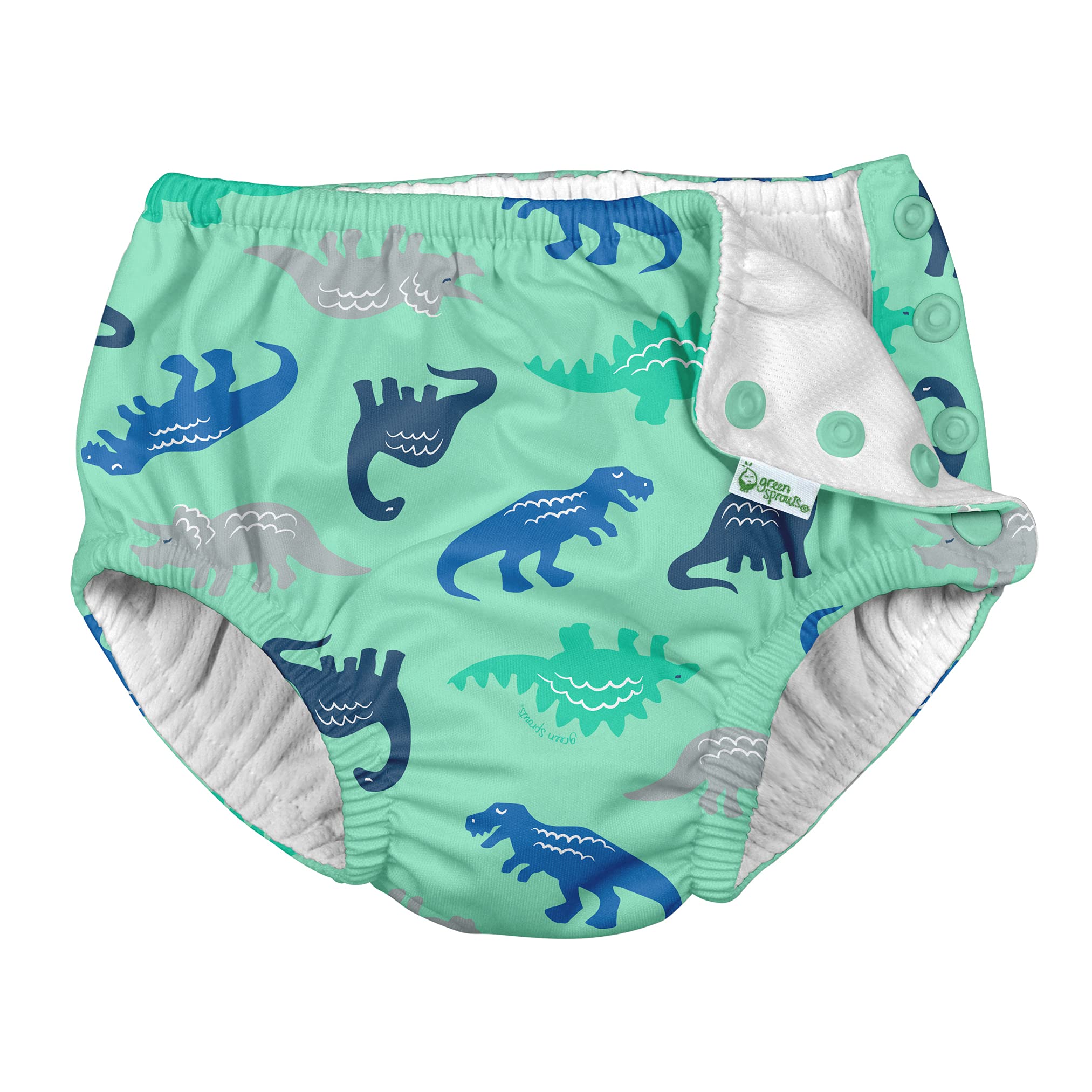 i Play Boys Reusable Absorbent Baby Swim Diapers Seafoam Simple Dino 4T
