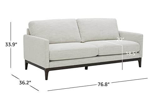 Amazon Brand β Rivet Contemporary Apartment Sofa with Wood Base, 76.8"W, Ivory