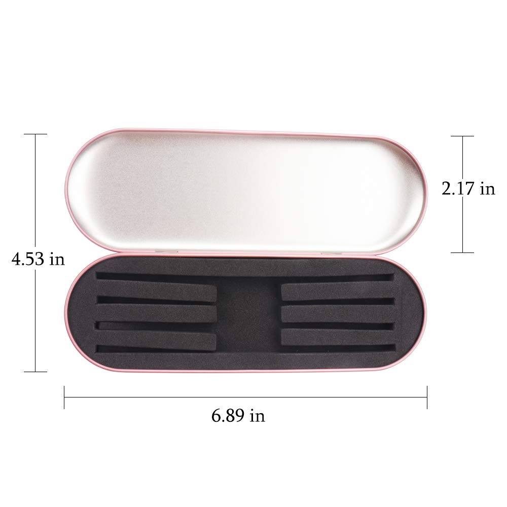 1 Pc Eyelash Extension Tweezers Storage Case Professional Travel Small Box Portable Tin Holder Container for Tweezer, Pink