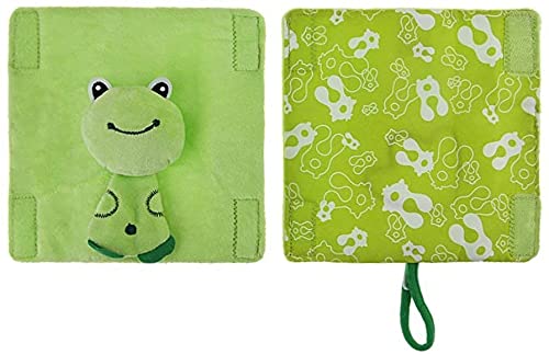 Baby Car Seat Belt Strap Covers -Double Sided Cartoon Animal Soft Infant Seat Belt Shoudler Pads for Baby (Green Frog)