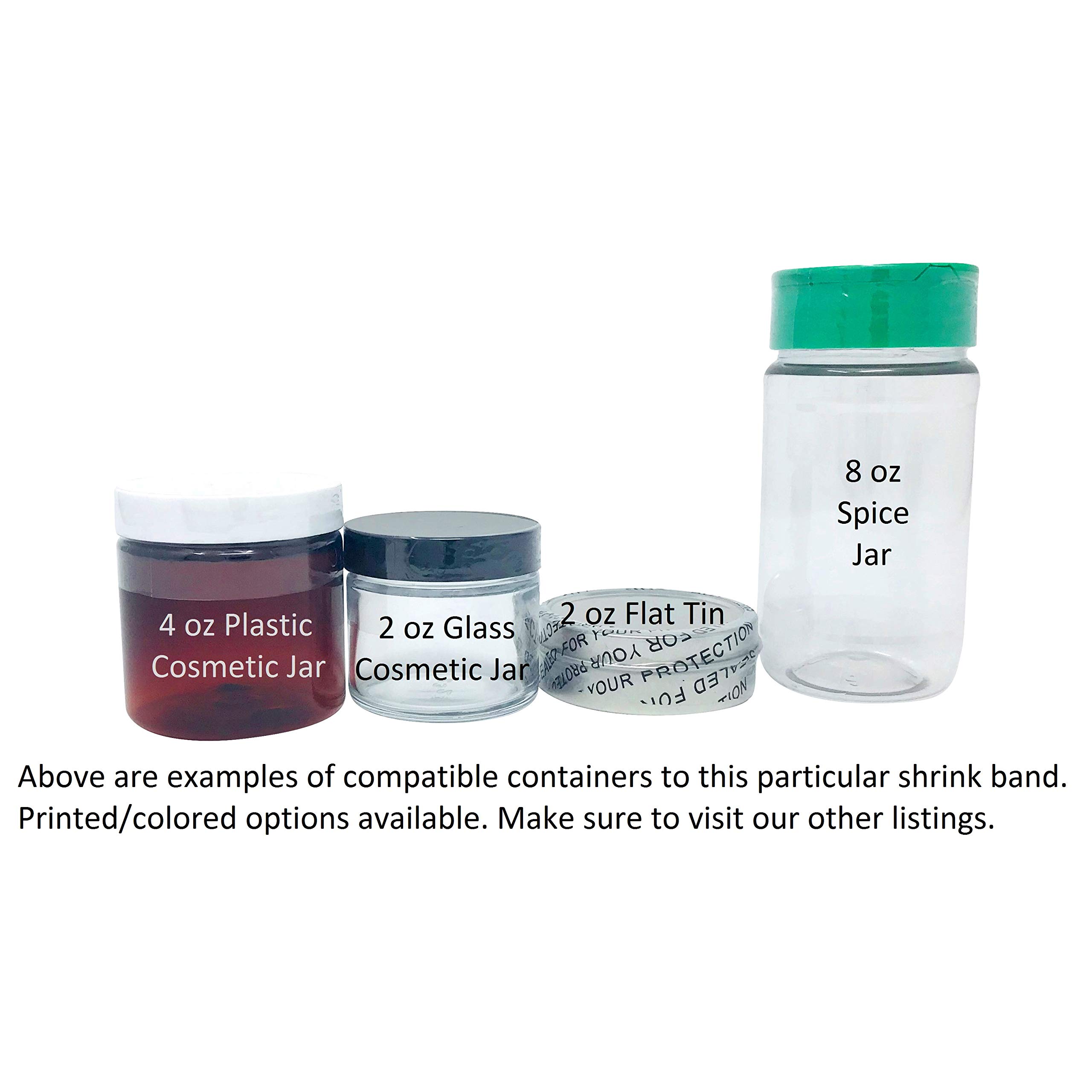 105 x 28 mm Clear Perforated Shrink Band for Cosmetic Jars, Plastic Jars, Spice Jars and More. [Compatible Diameter Range: 2 1/4" - 2 1/2"] - Bundle of 50