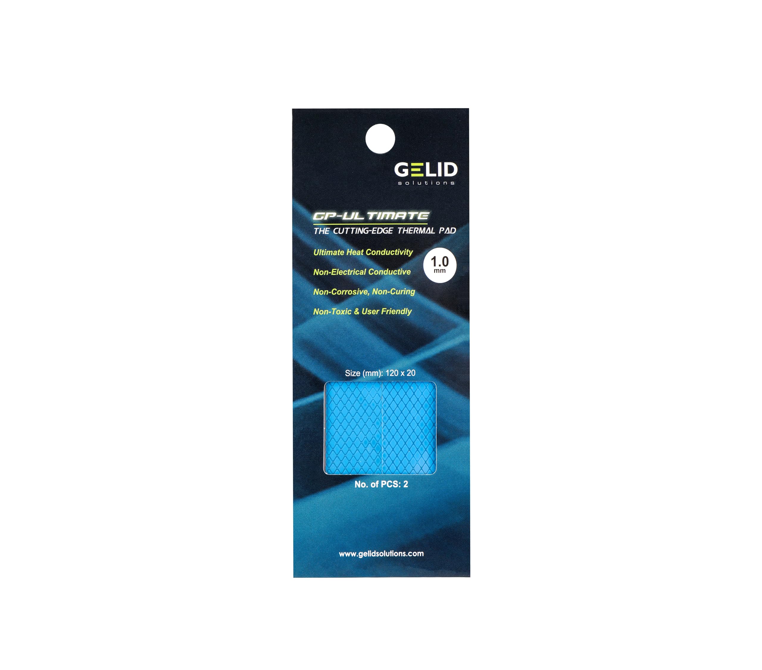 Gelid Solutions GP-Ultimate 15W-Thermal Pad 120x20x 1.0mm (2pcs). Excellent Heat Conduction, Ideal Gap Filler. Easy Installation