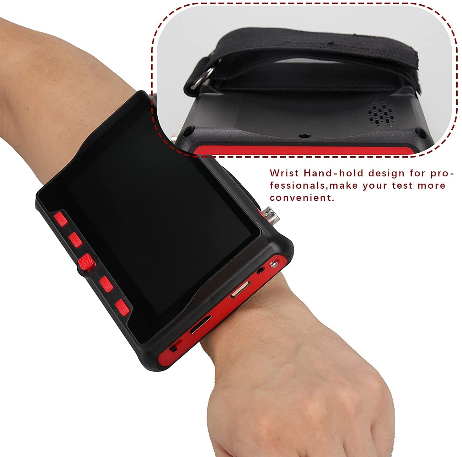 【Upgrade】 Portable Wrist CCTV Tester,5'' LCD Monitor,HDMI in &VGA in,Camera Debugging Helper