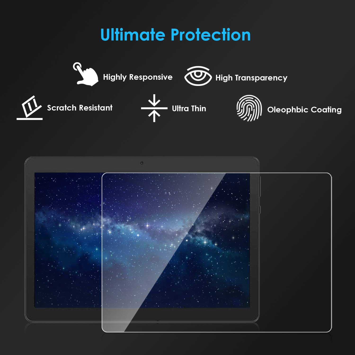 DETUOSI 【2-PACK】 Screen Protector for Victbing 10.1 Inch Tablet, for Dragon Touch Notepad K10/ Max10, ZONKO Z105 10.1, MYMAHDI 10.1, TPZ 10.1, TenYiDe TYD-107 10.1 Inch Tempered Glass Film Mica