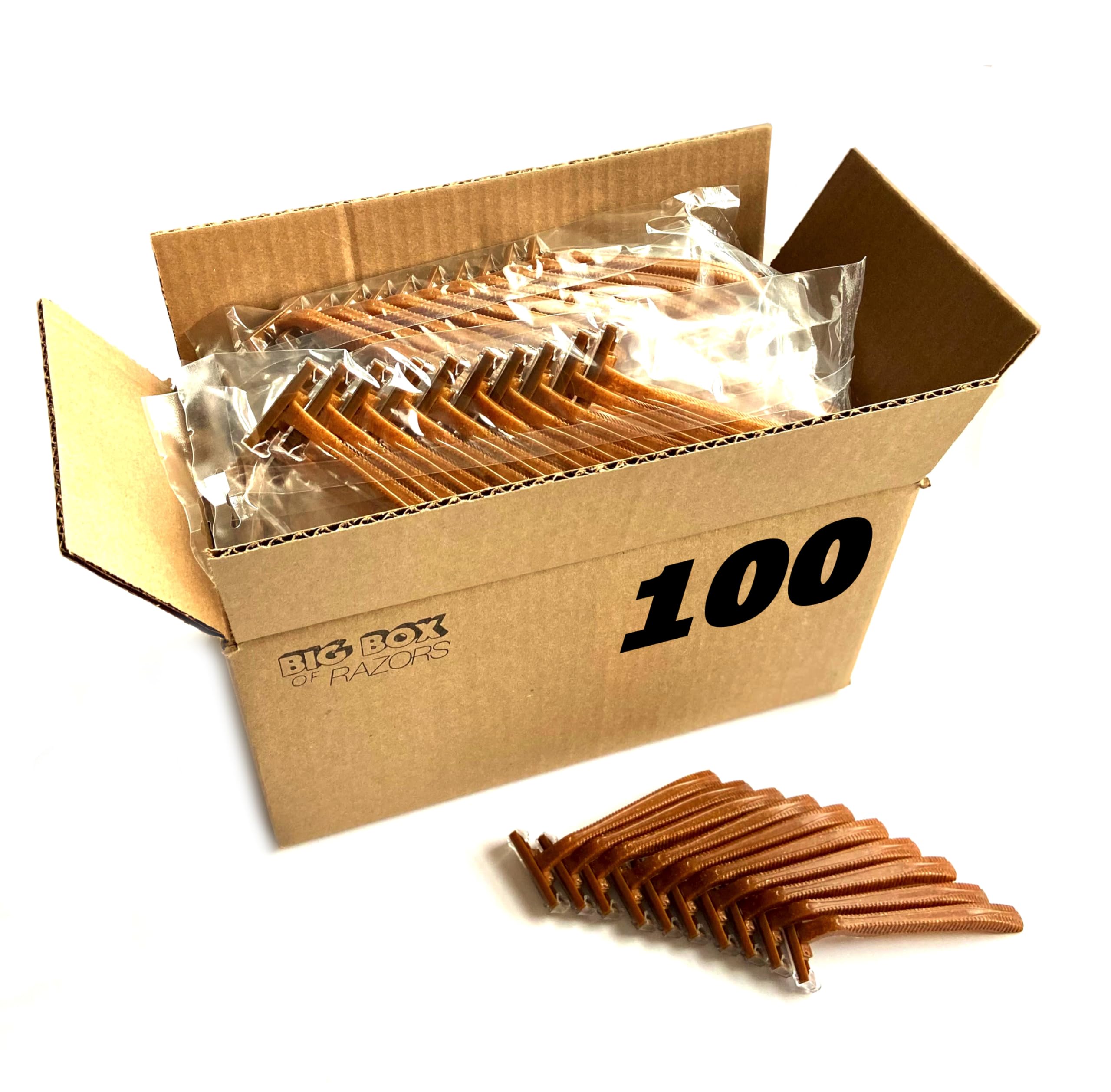 100 Twin Blade Disposable Razors Made of 35% Wheat Straw Fiber in Bulk - Professional or Home Use