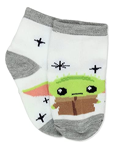 Disney Star Wars Mandalorian Baby Yoda Infant 6 Pack Quarter Socks (18-24 Months, Blue)