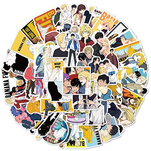 50Pcs Anime Banana Fish Stickers for Car Laptop PVC Backpack Water Bottle Pad Bicycle Waterproof Decal Sticker Kids Toy /Banana Fish