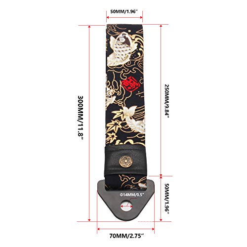 Ancient Japanese Antiquity Element Tow Strap,Car Modification Sports Trailer Belt with Combination of Koi Traction Rope Trailer Hook Fit for Decorative Trailer Belt(Black)