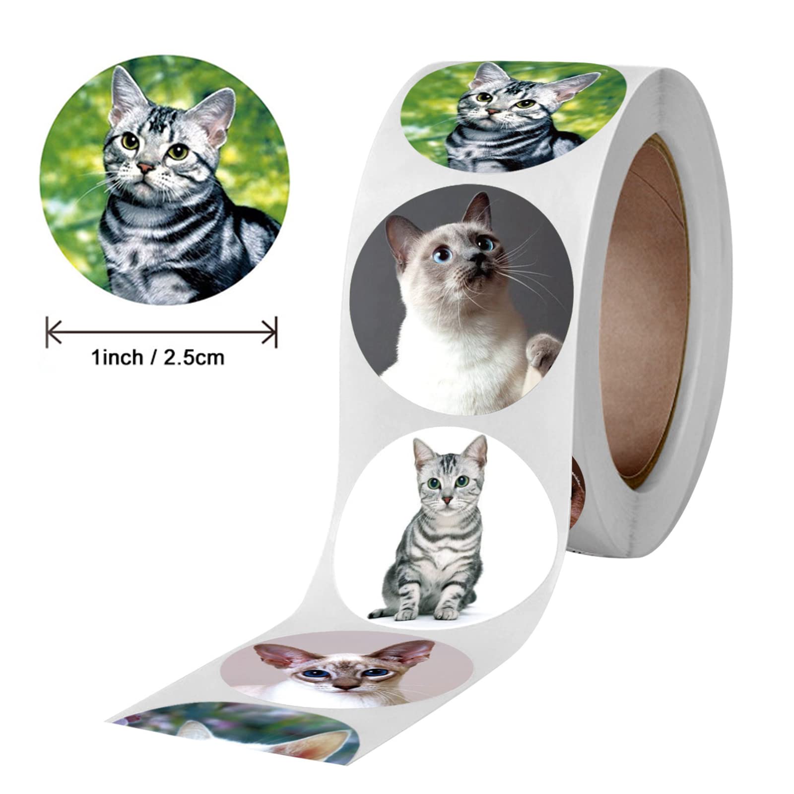1000 Pieces Mini Cute Cat Stickers for Kids Reward Stickers Sealing Stickers in 16 Designs (1 Inch Diameter)