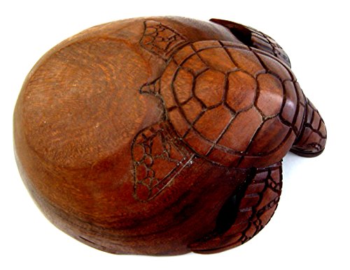 OMA Wooden Mahogany Hand Crafted Sea Turtle Serving Bowl Serving Platter