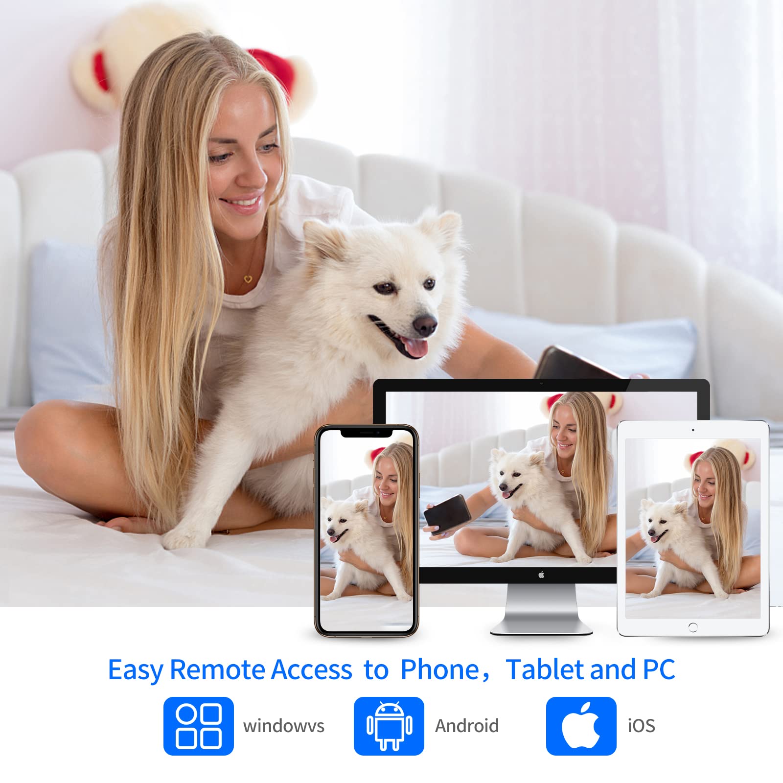 【8CH Expandable】Wifi Security Camera System,Sdeter Outdoor 8 Channel 1080P Home Video Wireless NVR Kit with 1TB HDD,4pcs Indoor Outdoor Surveillance IP Cameras Set,Easy Remote View,Plug Play,Free APP