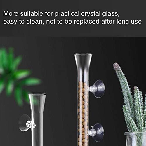 Aquarium Shrimp Feeding Tube and Dish, Clear Crystal Glass Fish Tank Shrimp Feeder Tube Tray